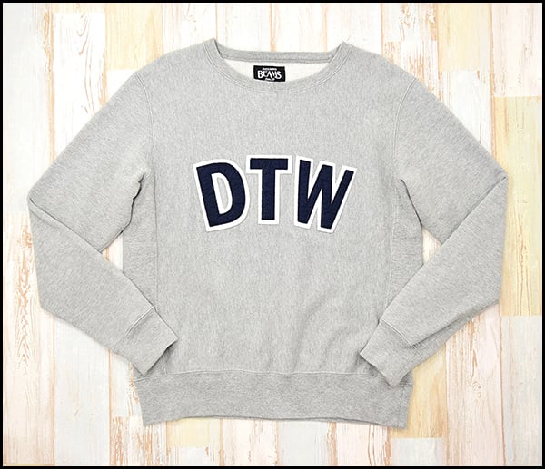 ☆ 雑誌掲載 ビームス BEAMS 「DTW」デトロイトメトロポリタン空港 レタード/ワッペン リバースウィーブ クルーネック スウェット Mの落札情報詳細 - ヤフオク落札価格検索 オークフリー