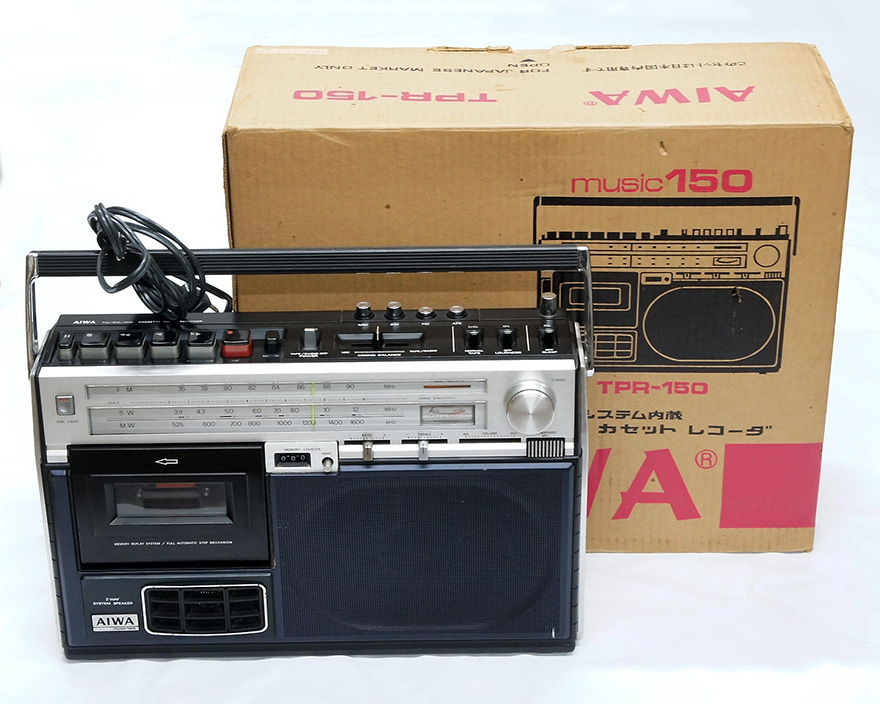 【慈光】0351 アイワ AIWA TPR-150 ラジカセ 2スピーカー 3バンドラジオカセットレコーダー 箱付き 昭和レトロ ジャンクの ...