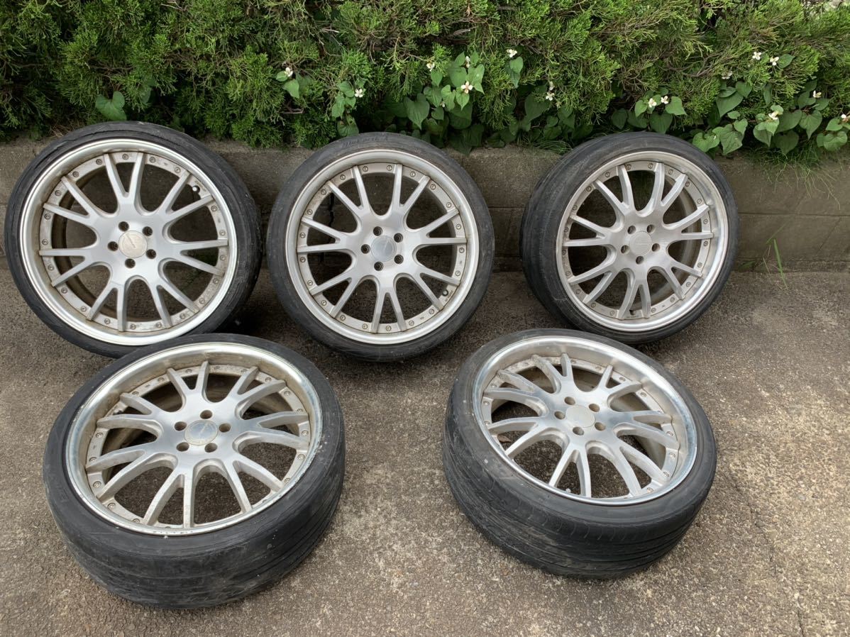 workアルミホイール5本 High End Sport Element 8J×19 オフセット50くらい ジャンク扱いでタイヤ付きプリウスで ...