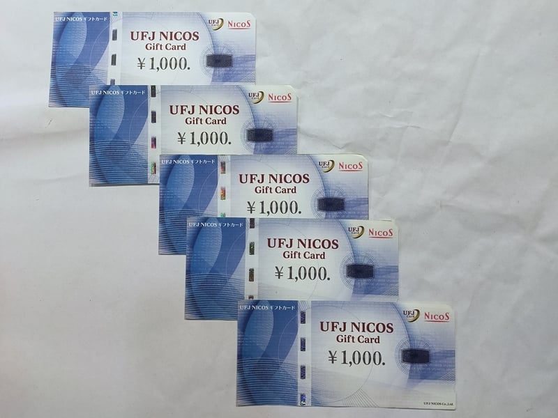 UFJニコスギフトカード1,000円×5枚 合計5,000円分 旧柄 角汚れありの落札情報詳細 - ヤフオク落札価格検索 オークフリー