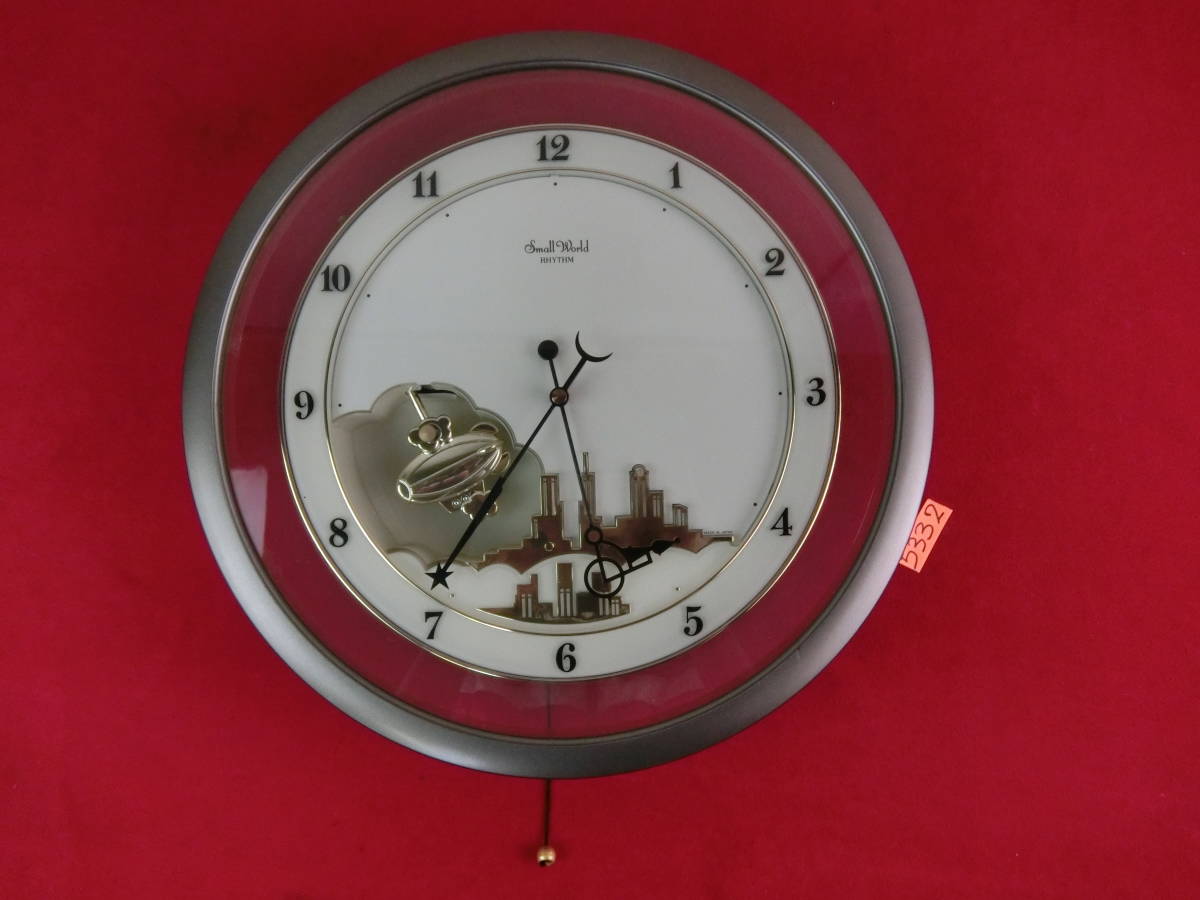 (1021-5332) SMALL WORLD RHYTHM 4MH689 スモールワールド リズム時計工業㈱ 壁掛け時計 ジャンクの落札情報 ...