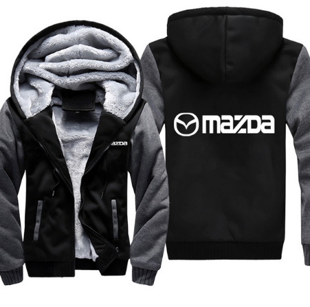 【未使用】Long Sleeve Jacket Sweater MAZDA Hoodie Zipper Thicken Fleece ...