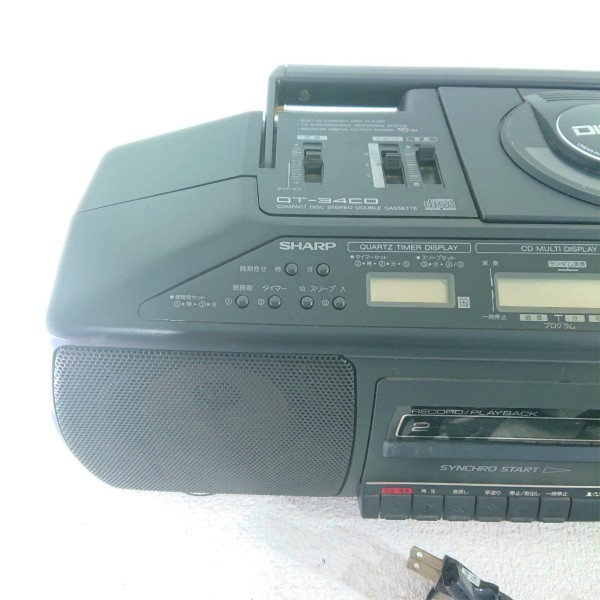SHARP シャープ CDステレオ ラジカセ QT-34CD-BK CD カセット ラジオ Wカセット ダブルカセット 葛D1109-40の落札情報詳細 - Yahoo!オークション落札価格 ...