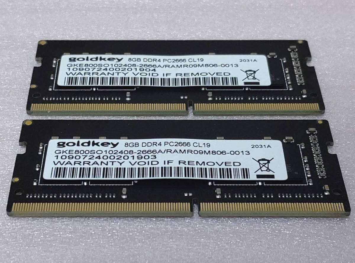 goldkey GKE800SO102408-2666A 2枚セット - PC4-21300(DDR4-2666) 260Pin DDR4 S ...