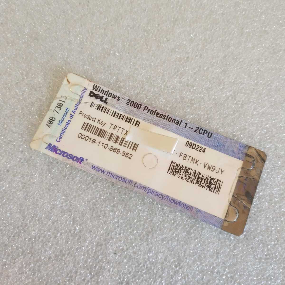 岐阜 即日発 送料無料 ★ DELL Windows 2000 Professional 1-2CPU シール 正規プロダクトキー 1枚の落札 ...