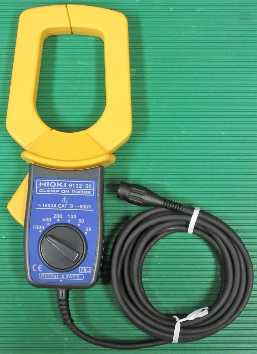 Hioki/日置電機 9132-50 Clamp On Probe ～1000A CatⅢ ～600V Output:0.2V/F.S. 難 ...