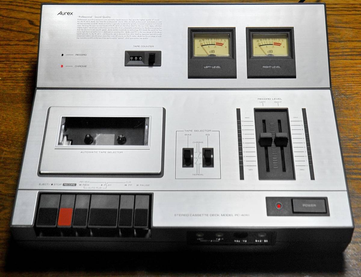 ★70年代の平置き型カセットデッキファンの方へ！ Aurex stereo cassette deck model PC-4010 …スタジオ感デザインの魅力 ￥1開始 の落札情報詳細 ...