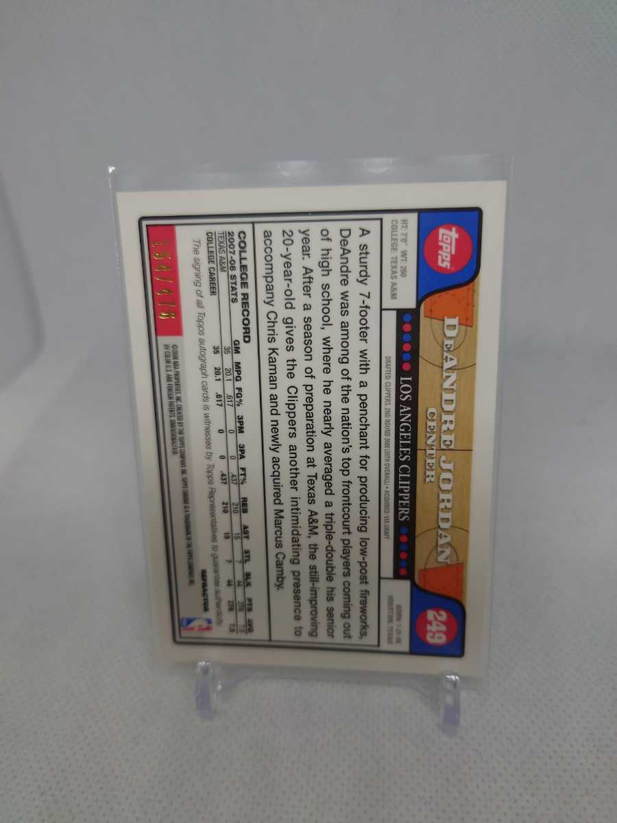 【目立った傷や汚れなし】2008-09 Topps Chrome Rookie Autograph Refractor DeAndre ...