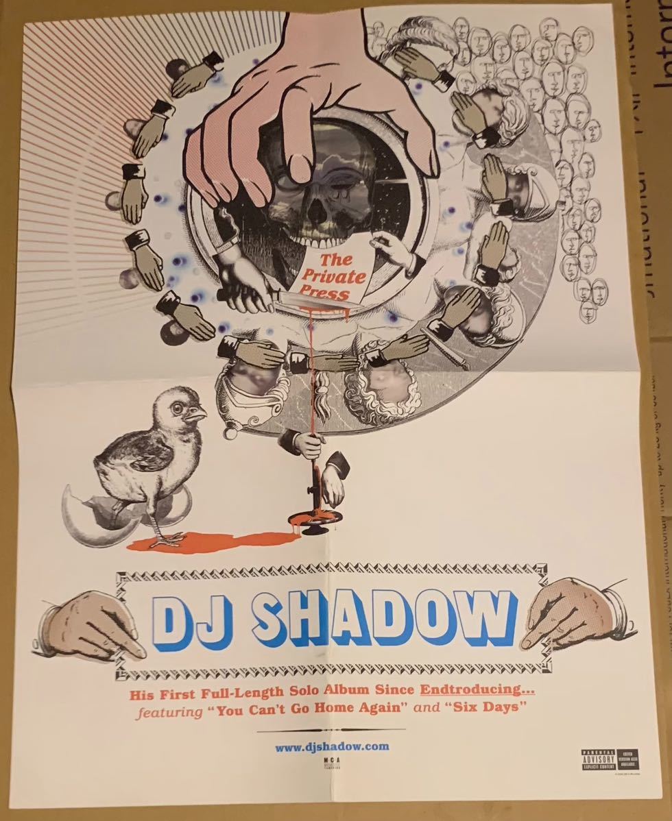 【やや傷や汚れあり】DJ SHADOW The Private Press ポスター ステッカー オフィシャル Krush アングラ ヒップ ...