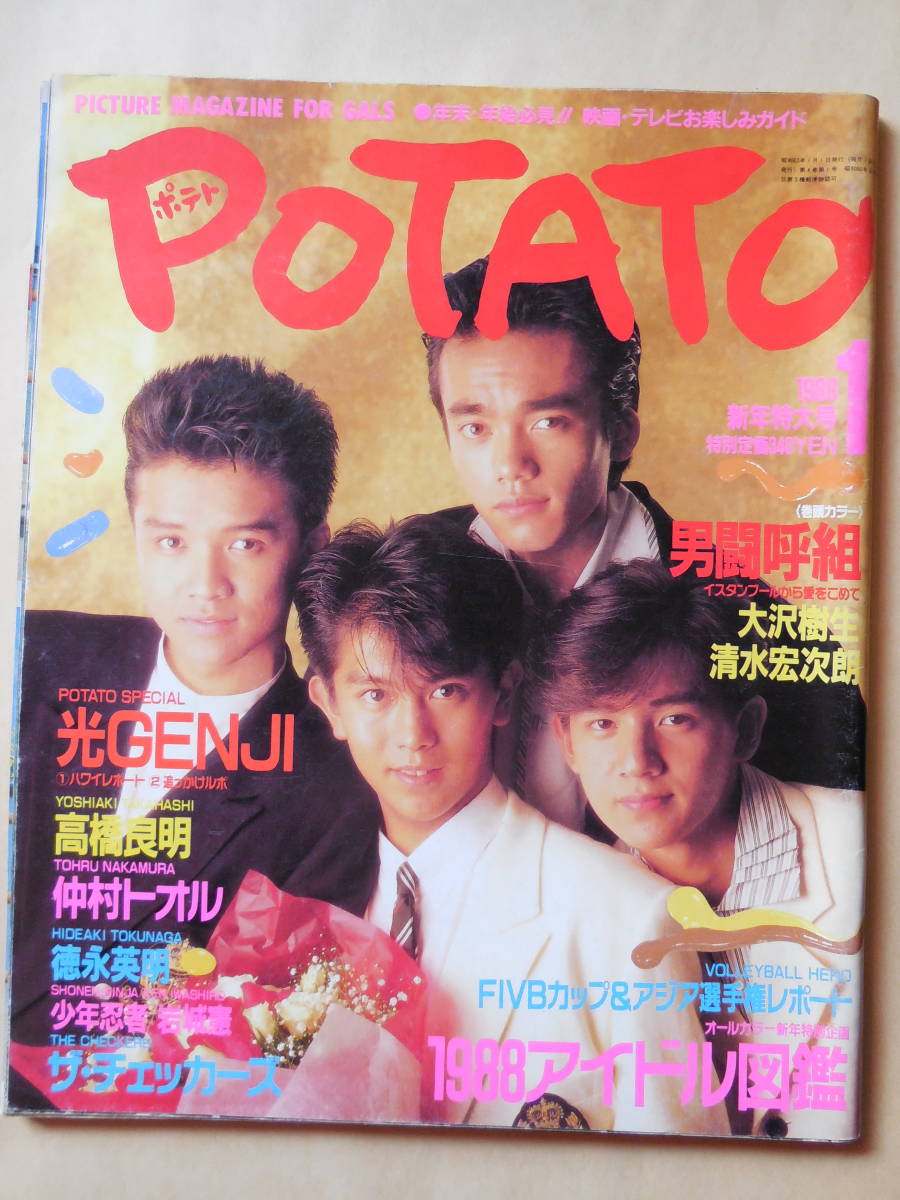【やや傷や汚れあり】POTATO 1988年 光GENJI／SMAP／仲村トオル あぶない刑事／少年隊／男闘呼組／少年忍者／岡本健一／諸星和己／高橋良明 チェッカーズの落札情報詳細 ...