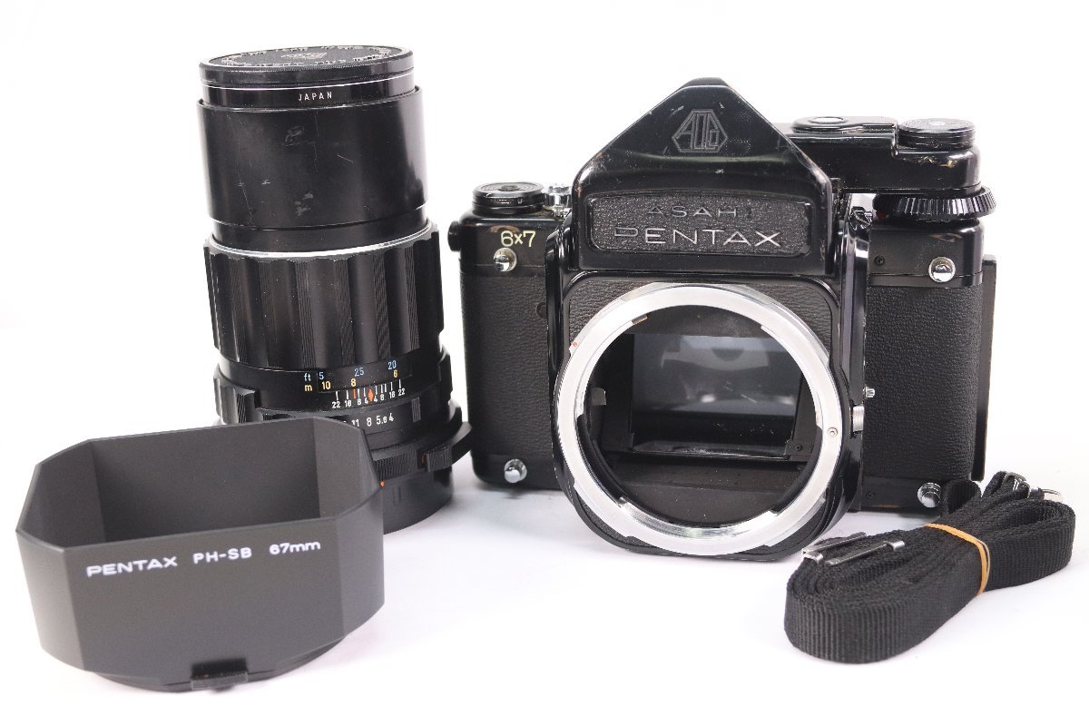 【傷や汚れあり】【ジャンク品】PENTAX ペンタックス 6×7 TTLファインダー SUPER-MULTI-COATED TAKUMAR/6×7 200mm F4 中判 フィルム カメラ ...