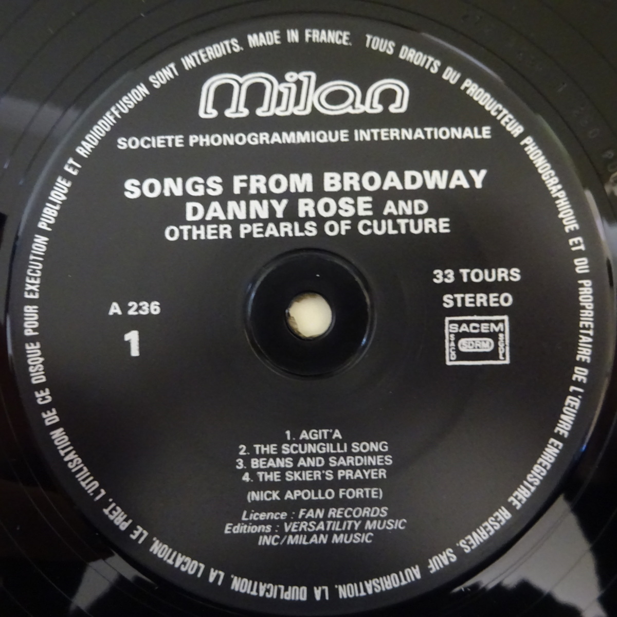 【やや傷や汚れあり】11165209;【フランス盤】Nick Apollo Forte / Songs From Broadway Danny ...