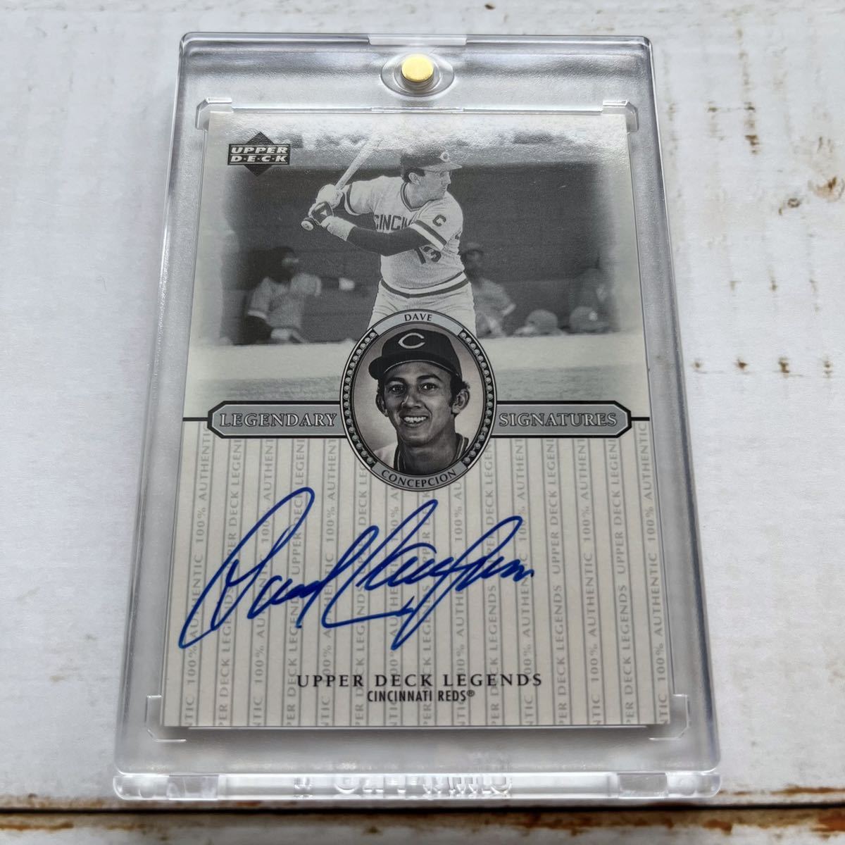 【目立った傷や汚れなし】dave concepcion 直筆サインカード 直書き Auto 2000 upperdeck legendary ...