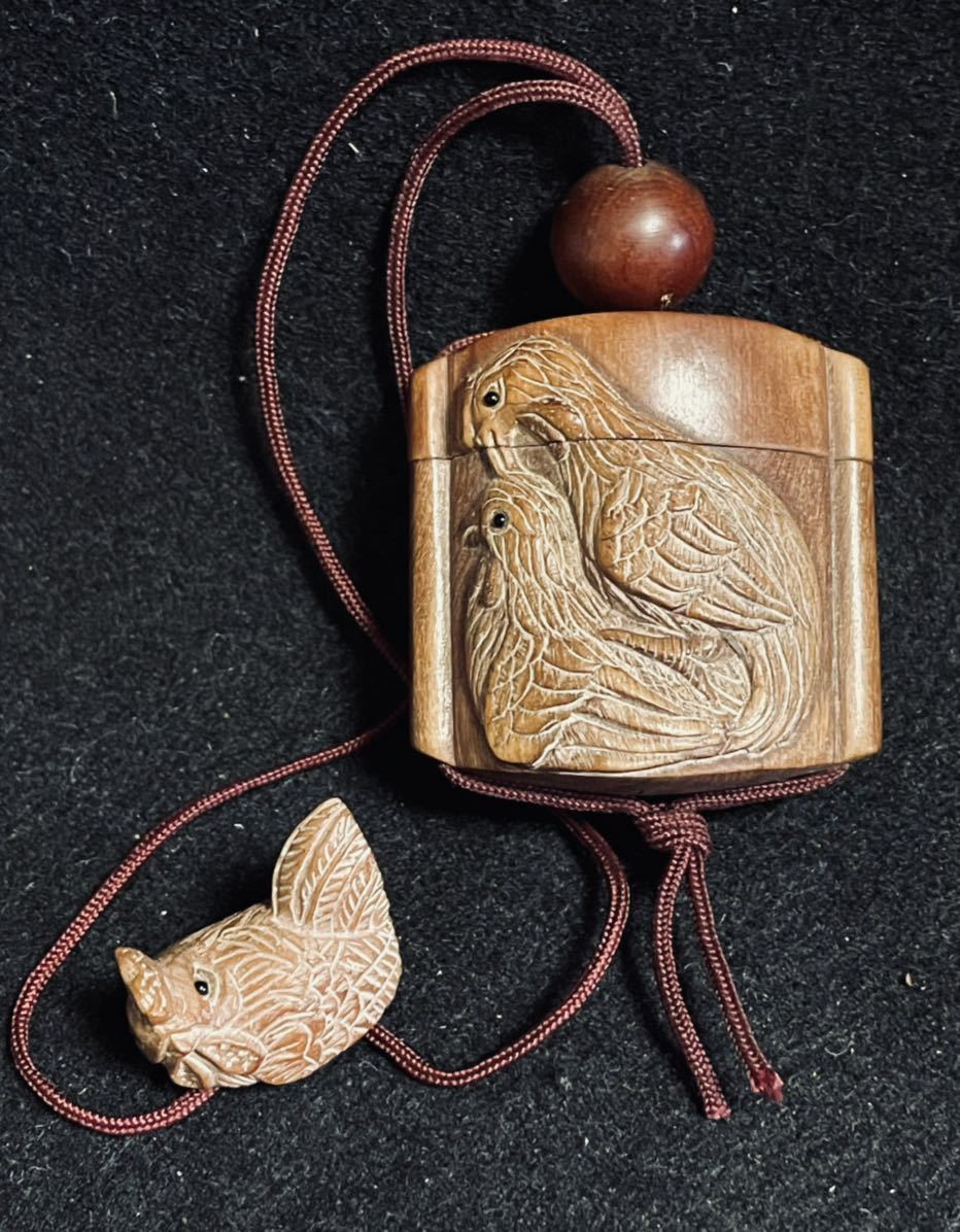 【やや傷や汚れあり】木製拓殖印籠夫婦鳥の落札情報詳細 - Yahoo!オークション落札価格検索 オークフリー
