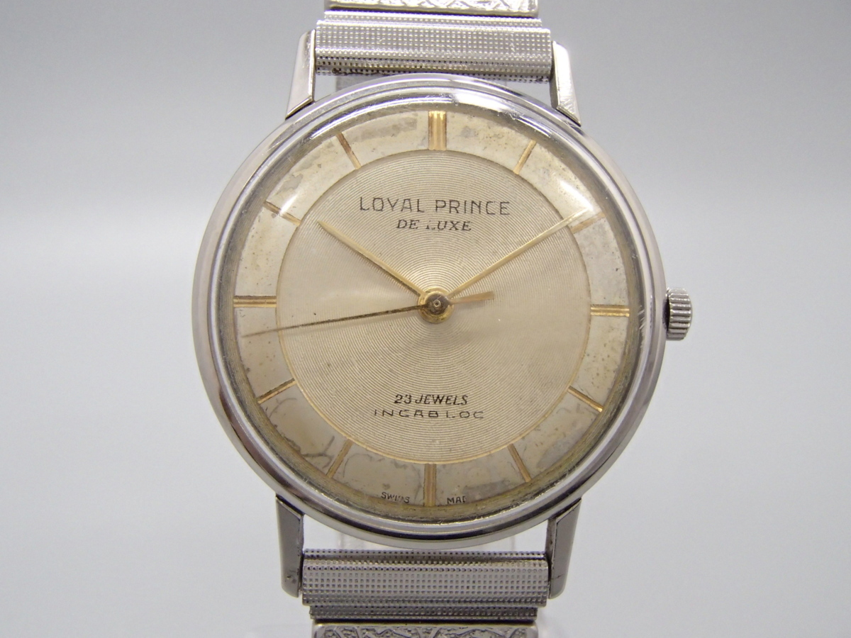 【傷や汚れあり】R385☆可動品☆ ロイヤルプリンス LOYAL PRINCE DELUXE 23石 INCABLOC 手巻き メンズ腕時計 ...