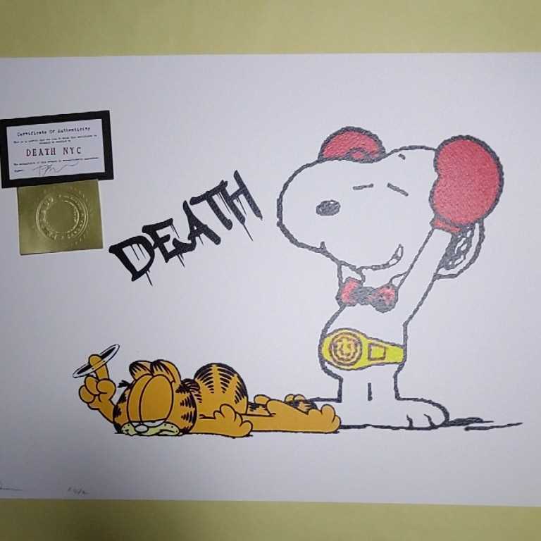 【未使用】DEATH NYC 世界限定100枚 スヌーピー SNOOPY チャーリーブラウン エッフェル塔 PEANUTS エバハート 現代 ...