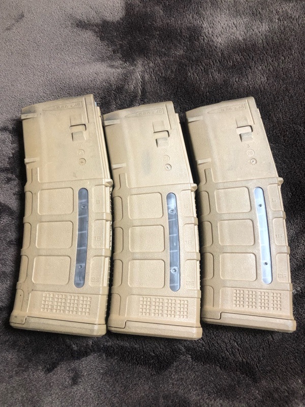 【やや傷や汚れあり】実物 magpul pmag30 5.56 m3 tan 窓 crye aimpoint eotech wilcox ...
