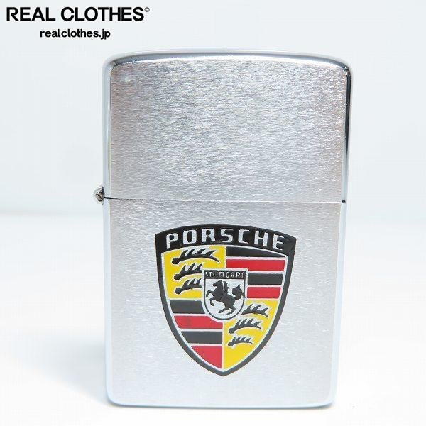 【未使用】ZIPPO ポルシェ PORSCHE エンブレム フラットボトム #200FB イタリック体ロゴ ヴィンテージ （ビンテージ ...