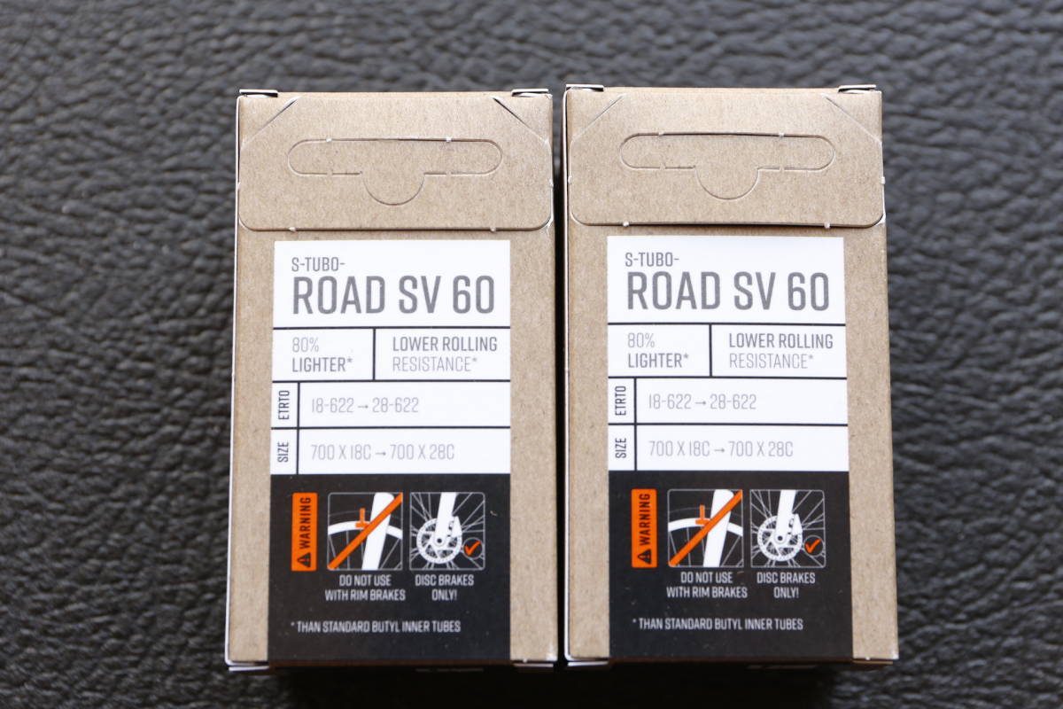 【未使用】チューボリート Tubolito S-Tubo Road tube 700C SV 60mm 18 - 28 mm ロード用2本 ...