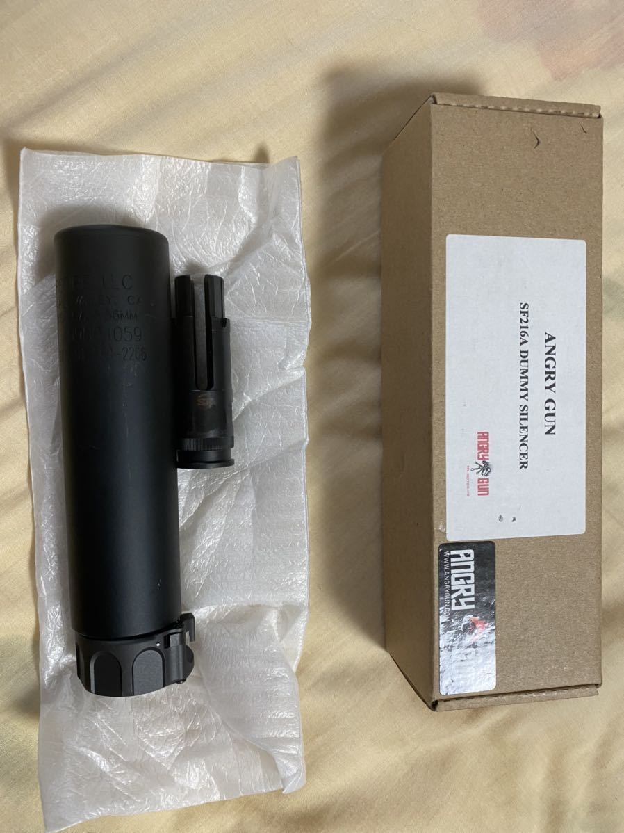 【やや傷や汚れあり】美品 ANGRY GUN SURE FIRE FA556SAタイプ SAR サイレンサー Black 20190502 ...