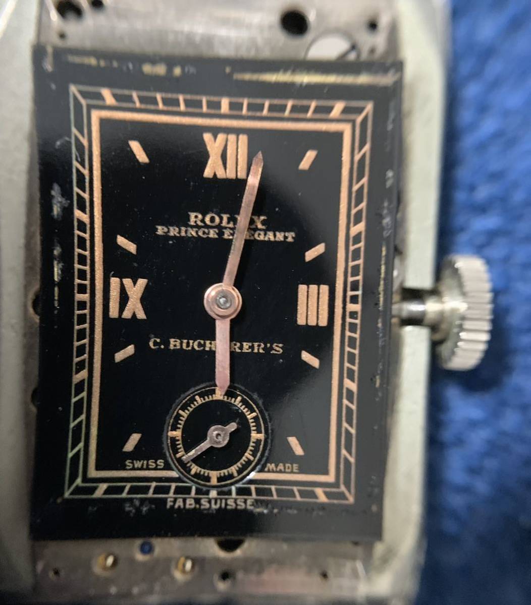 【傷や汚れあり】2021年ケアーズ OH済 希少 ロレックス プリンス エレガント 手巻 ref.2736 ブラックミラー アンティーク ...