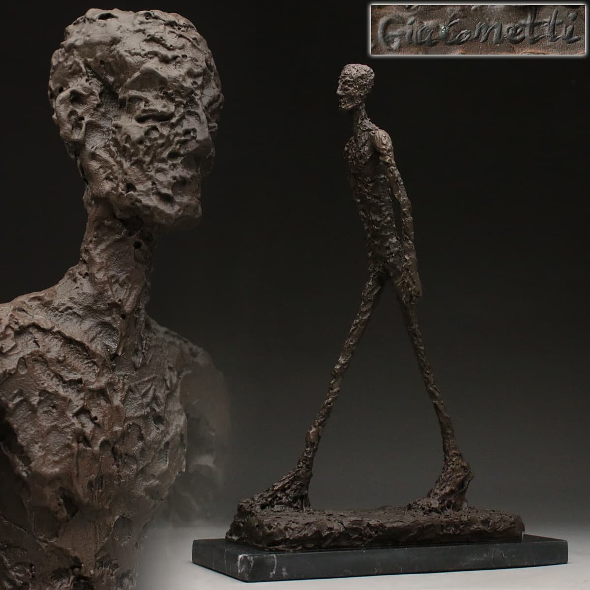 【やや傷や汚れあり】US248 【Giacometti】ジャコメッティ ブロンズ「ウォーキング・マン」高39.2cm 大理石台付 重3.7kg オブジェの落札情報詳細 - ヤフオク落札価格検索 ...
