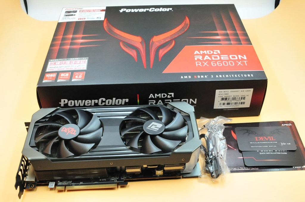 【傷や汚れあり】【送料無料・1円スタート】PowerColor RED DEVIL RX6600XT 8GB (AXRX 6600XT ...