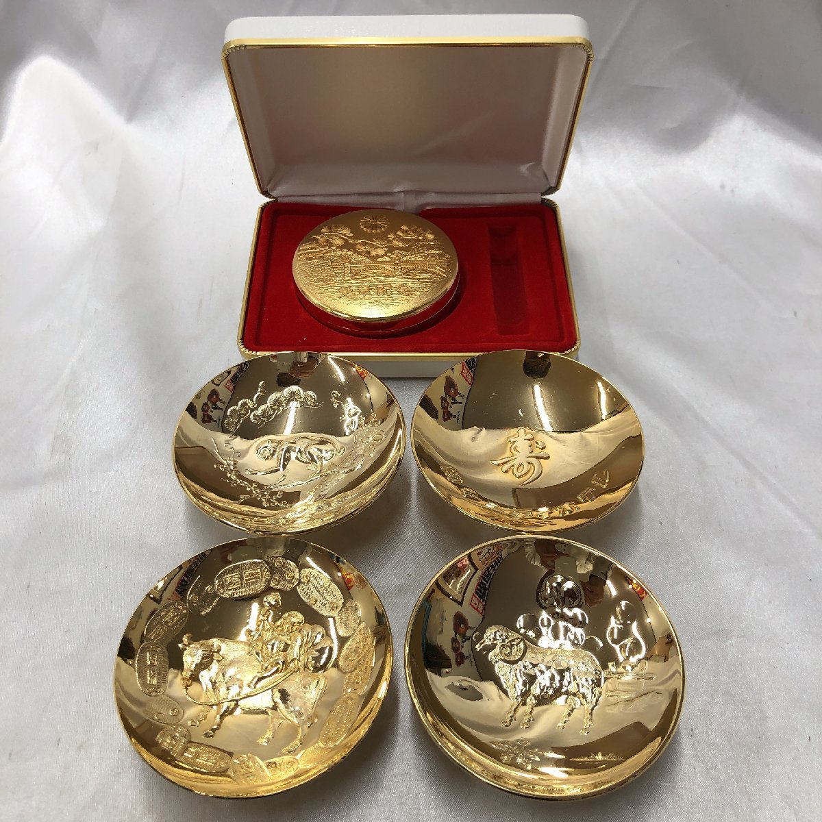 【傷や汚れあり】【ジャンク/現状品/KSH】金杯 盃 朱肉 金メッキ 24KGP 5点おまとめ 総重量約508g MZ1101 の落札情報詳細| ヤフオク落札価格情報 オークフリー
