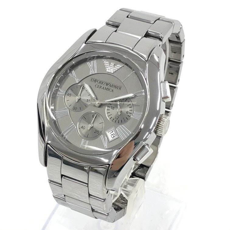 【やや傷や汚れあり】【ALAA4053】EMPORIO ARMANI CERAMICA エンポリオアルマーニ セラミカ メンズ腕時計 AR ...