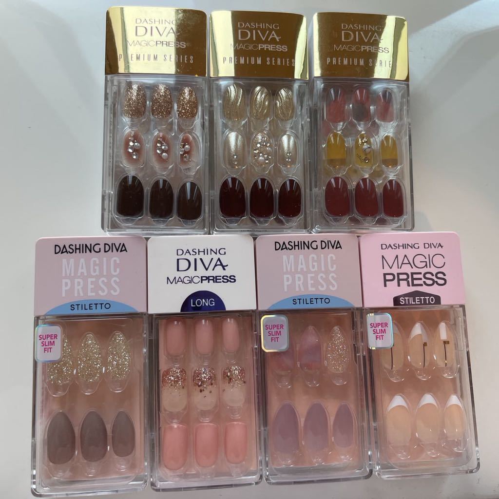 【目立った傷や汚れなし】 6個セット DASHING DIVA/ダッシングディバ マジックプレス プレミアムシリーズ ネイルチップ スクエア オーバル 秋ネイル 902-4A ＠60 の落札 ...