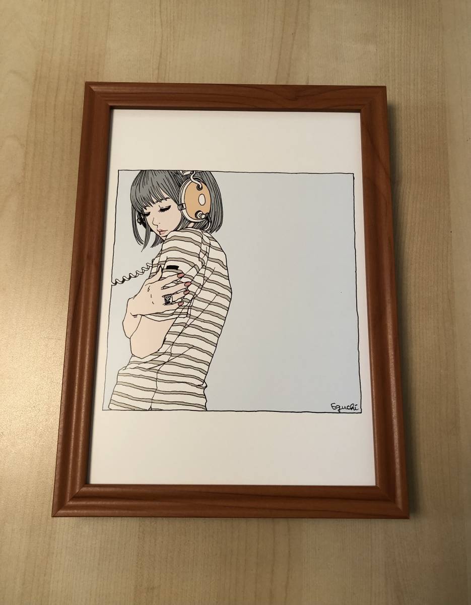 【目立った傷や汚れなし】kj ★額装品 ★ 江口寿史 lyrical school B5サイズ額入り ポスター風デザイン 貴重イラスト 美女 date course リリカルスクール cd ...