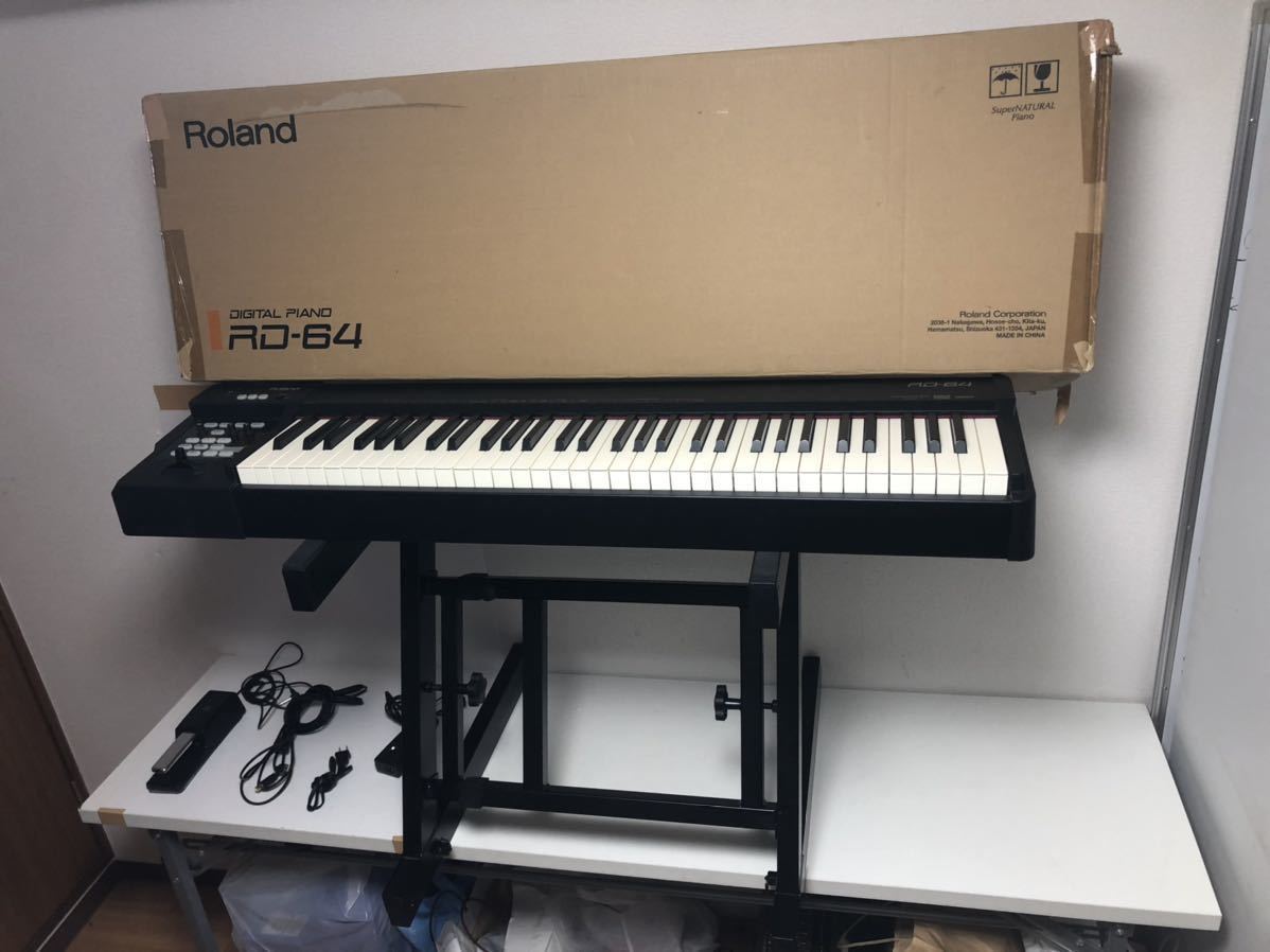 【未使用に近い】ROLAND ローランド DigitalPiano デジタルピアノ RD-64 ブラック電子ピアノ キーボード 鍵盤楽器 ...