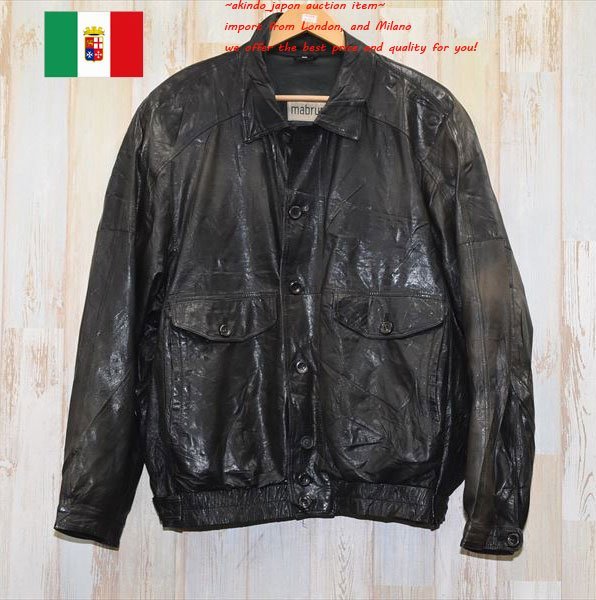【目立った傷や汚れなし】mabrun★イタリア直輸入★本革 良質 レザー ライダースジャケット XXXL (A-1992) メンズ おすすめ ...