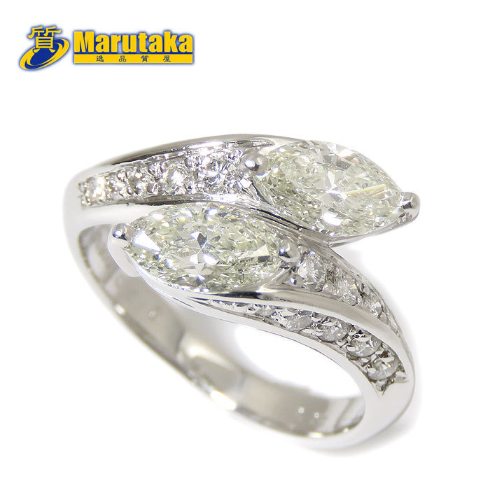 【目立った傷や汚れなし】送料無料 マーキスカット ダイヤモンド プラチナ リング 9号 鑑定書 Pt900 0.610ct 0.665ct 逸品質屋 尼崎 a19k12-1の落札情報詳細 ...