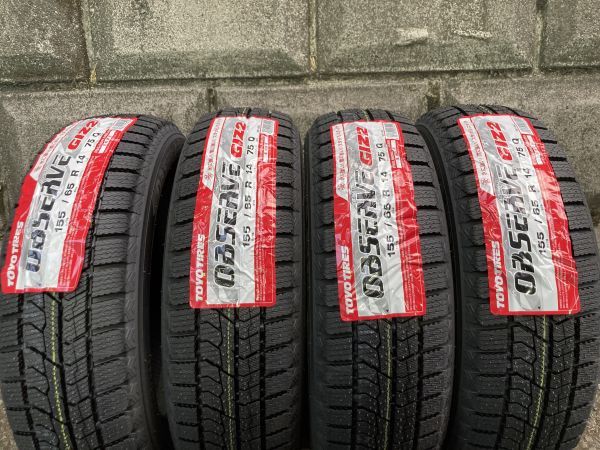 【未使用】【001】国産新品タイヤ4本セット 送料込み17000～ 2022年製 TOYO オブザーブGIZ2 155/65R14 155/65-14 アルト ラパン タント ミラ ムーヴの ...