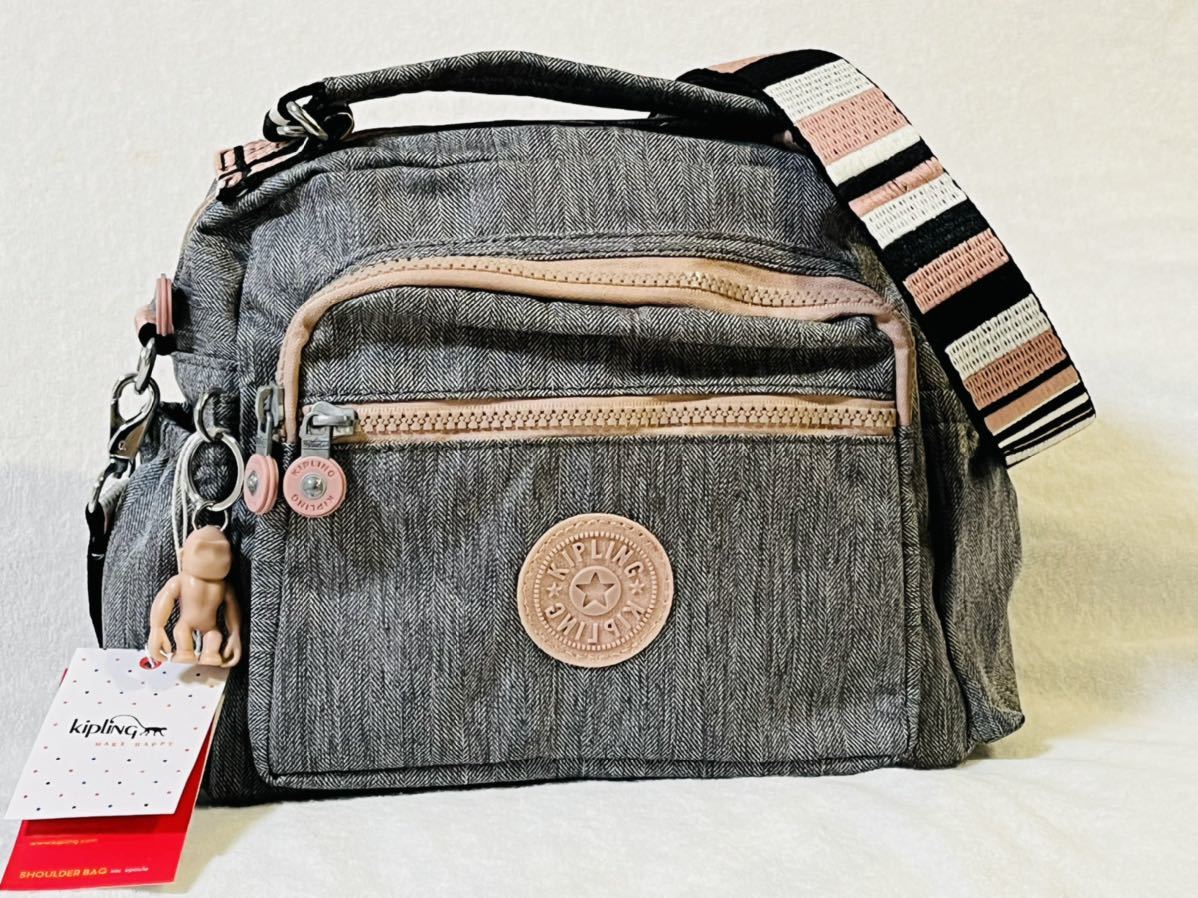 【未使用】KIPLING キプリング 新品 2WAY ショルダーパック 手提げバッグ デニム風グレーの落札情報詳細 - ヤフオク落札価格検索 オークフリー