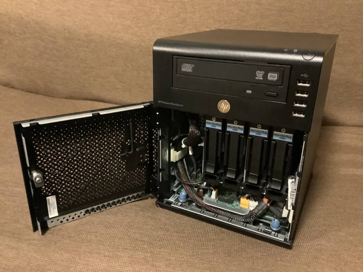 【やや傷や汚れあり】HP ProLiant MicroServer N54L Turion Ⅱ 2.2GHz/8G/250G ...