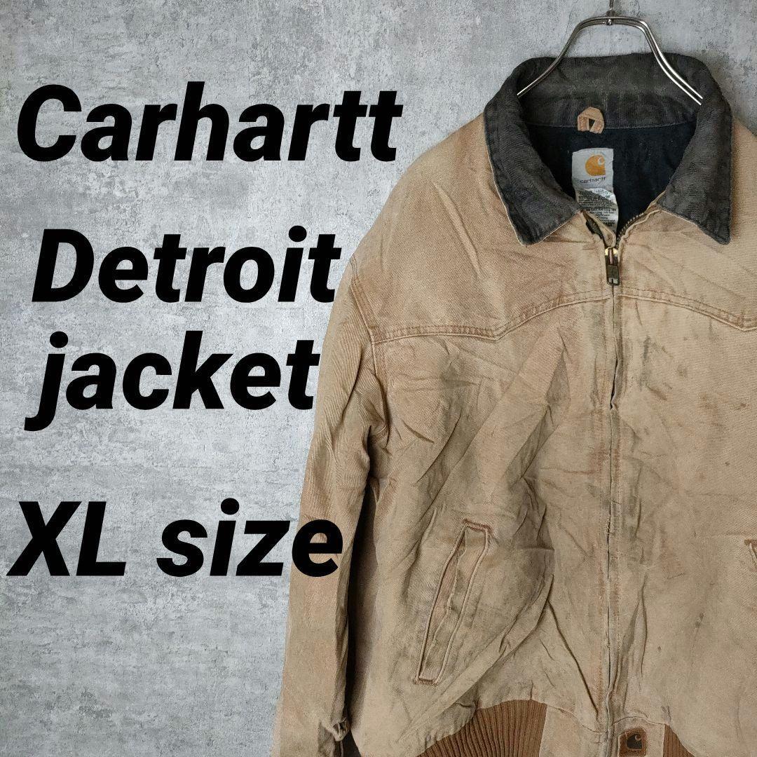 【やや傷や汚れあり】Carhart カーハート デトロイトジャケット ダックジャケット アクティブ 革タグ コーデュロイ 90s 企業ロゴ ...