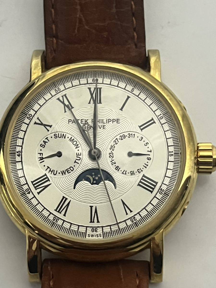 【傷や汚れあり】 PATEK PHILIPPE GENEVE パテックフィリップ 18K 750 5052 ムーンフェイズ 中古 の落札情報詳細 - Yahoo!オークション落札価格検索 オークフリー