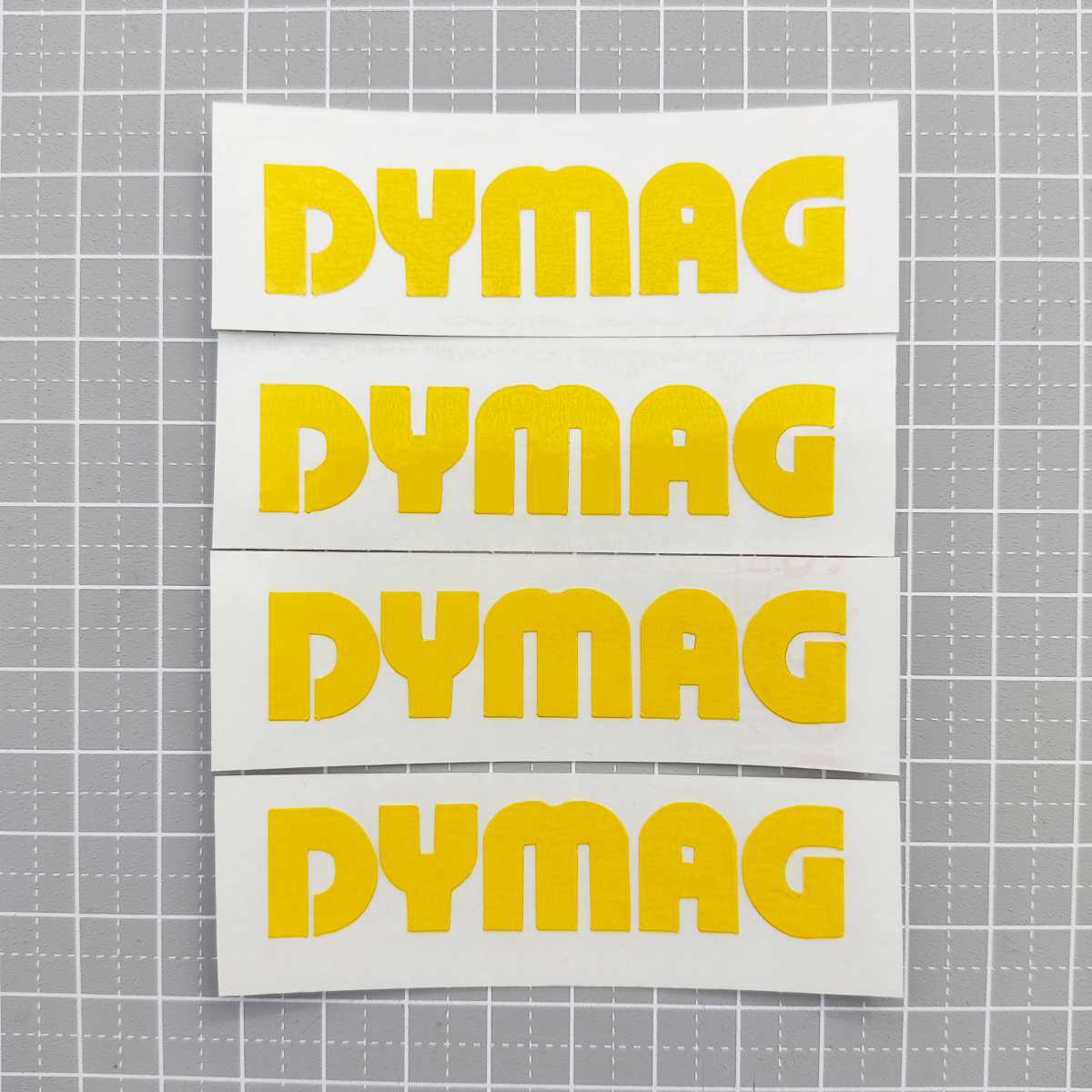 【未使用】#★新品 旧ロゴDYMAG/ダイマグ ホイールリム用カッティングステッカー/デカール4枚セット 抜き文字 野外カッティングシート ★ ...