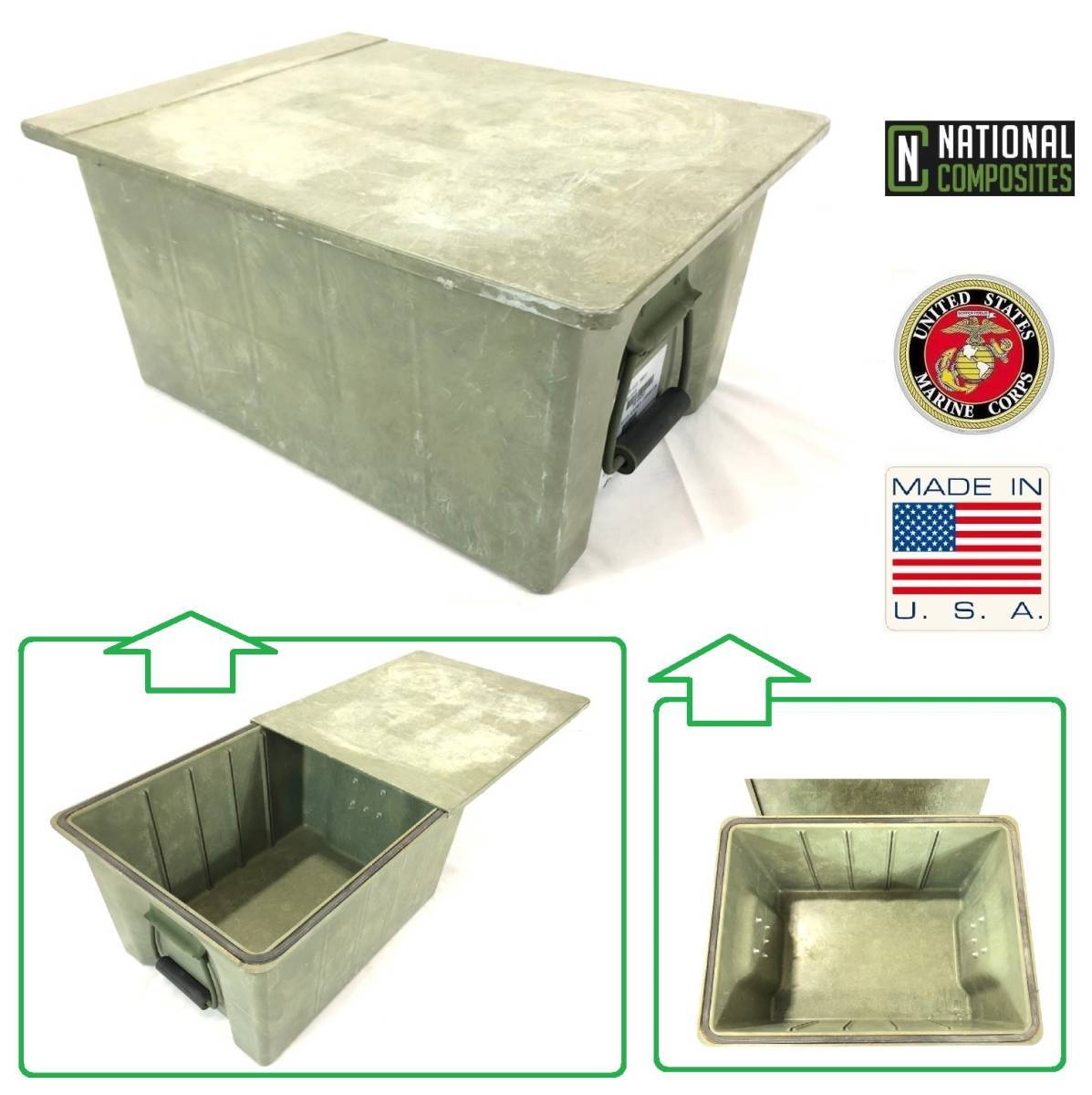 【傷や汚れあり】【米軍放出品】道具箱 ツールボックス W56×D42×H28.5cm ハードケース 工具箱 USMC Half Insert ...