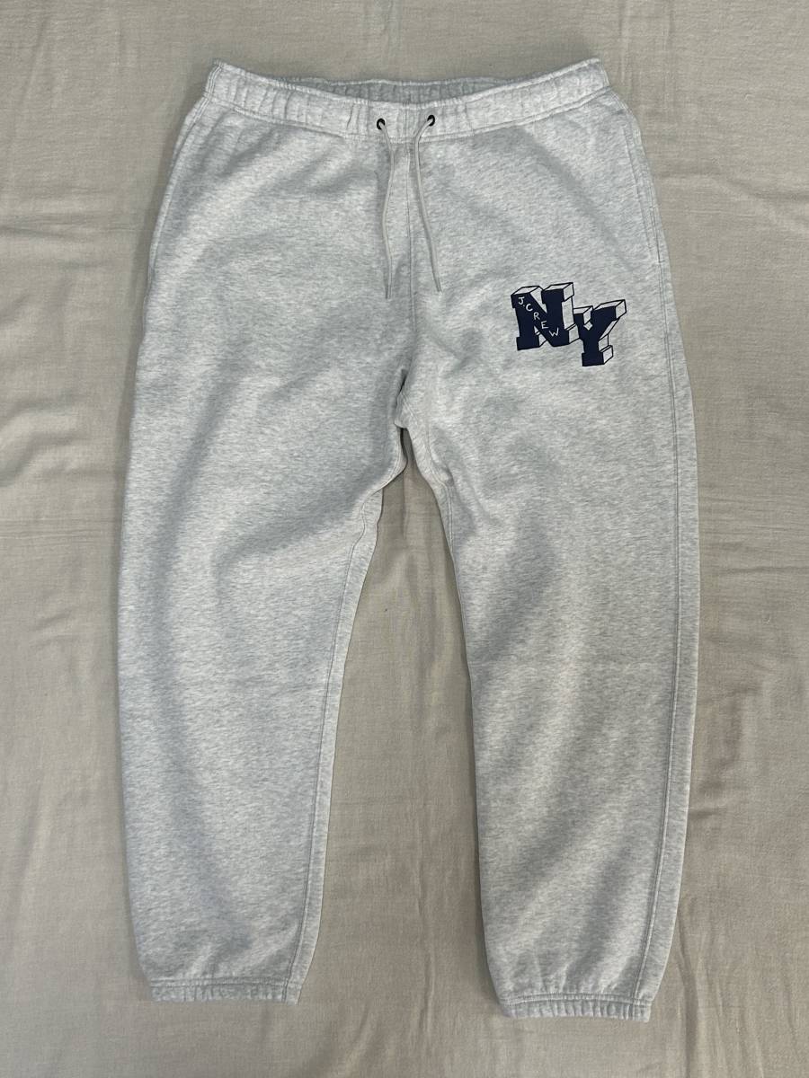 【未使用】NYC発！ 新品未使用 J.CREW 14Oz FLEECE NY LOGO SWEATPANTS GREY XL スウェットパンツ ...