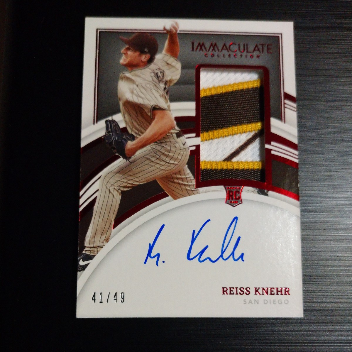 【やや傷や汚れあり】2022 Panini Immaculate Baseball Reiss Knehr Relic Auto RC /49 ...