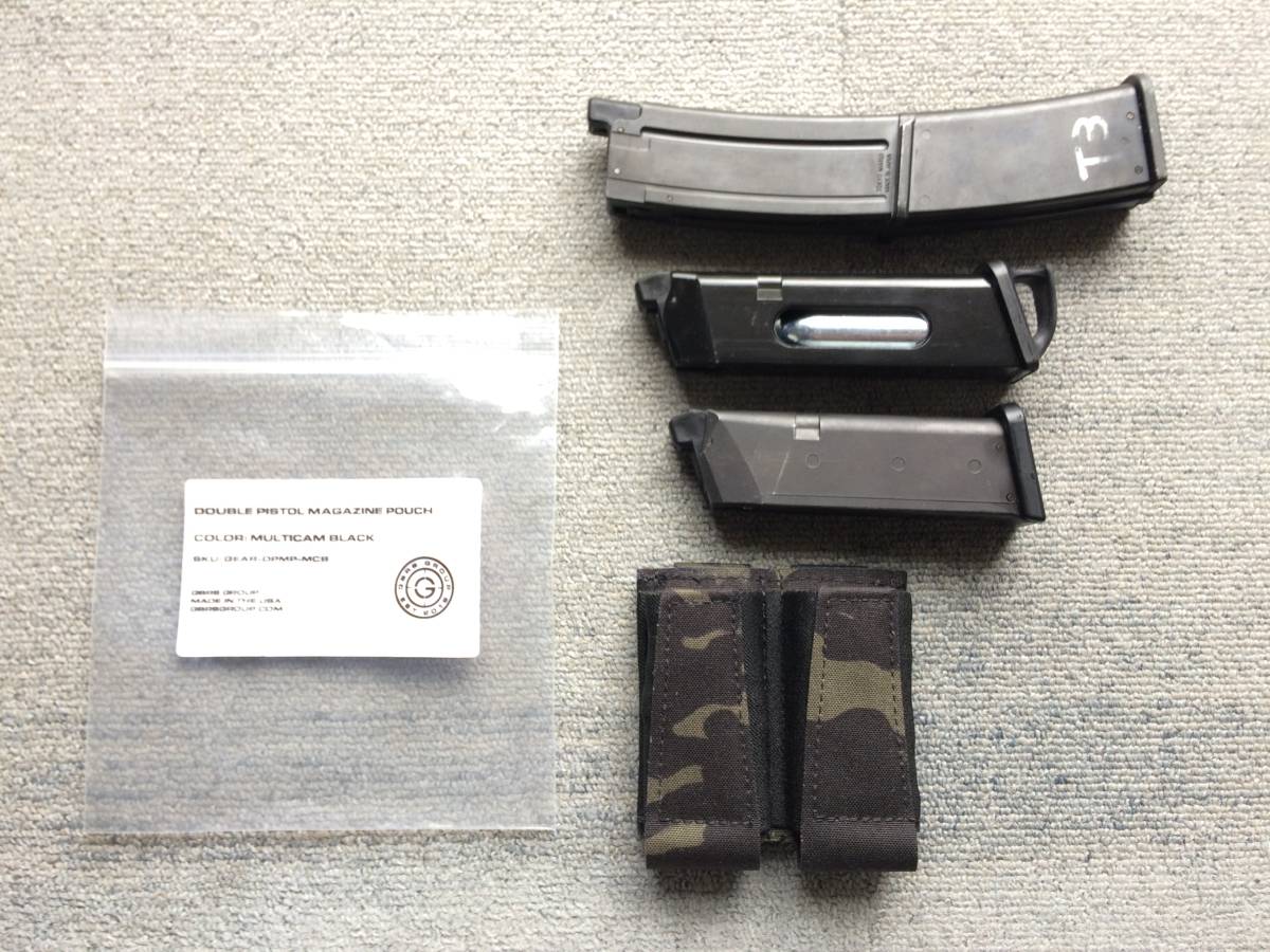 【目立った傷や汚れなし】実物 GBRS Group Double Pistol Magazine Pouch MCBK ...