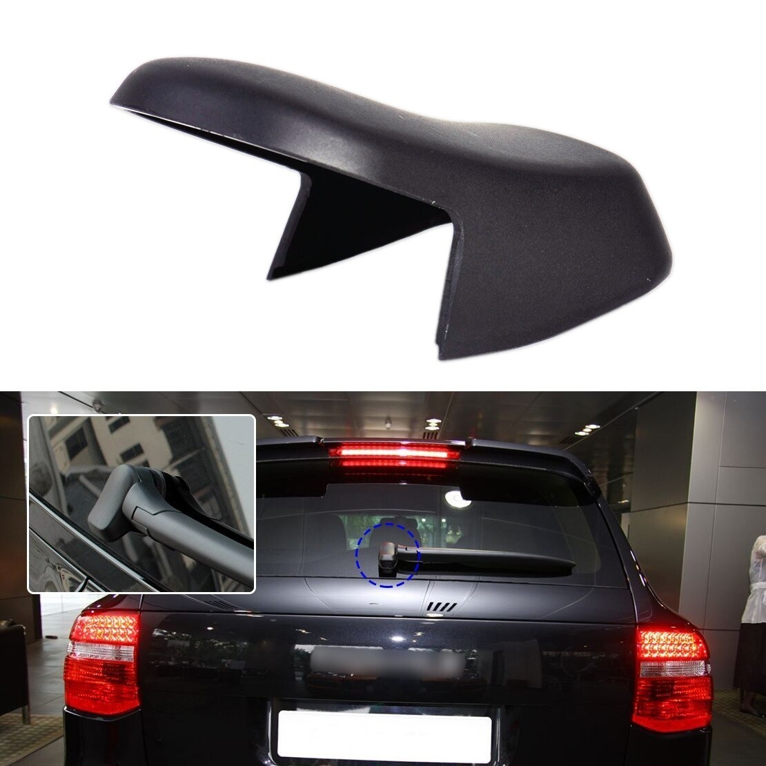 【未使用】リアワイパーアームハッチ窓ベーススイッチカバーキャップフィットポルシェカイエン (1ST世代) 2004 2005 2006 ...