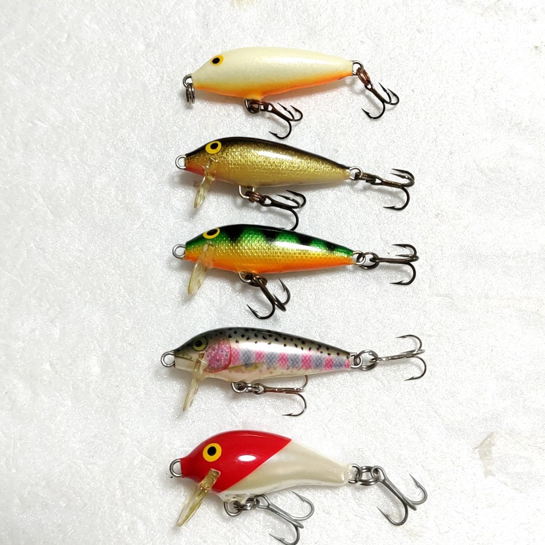 【やや傷や汚れあり】【中古】ラパラ Rapala CD-3 他 5匹セット ミニファットラップ リップレス カウントダウン 管釣り 渓流 ...