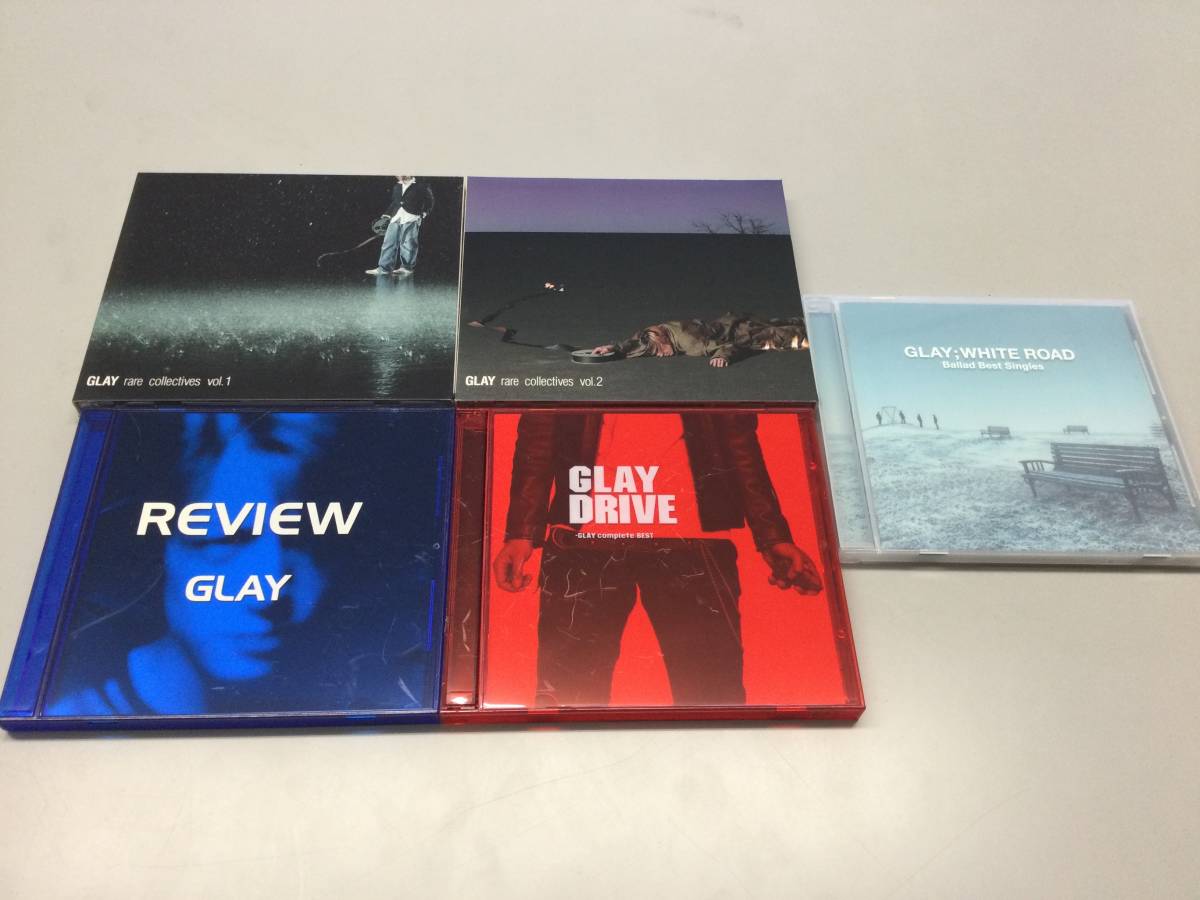 【やや傷や汚れあり】★ GLAY CDまとめて5枚 rare collectives vol.1・rare collectives vol.2 / REVIEW / DRIVE / WHITE ...
