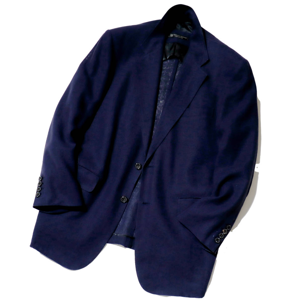 【目立った傷や汚れなし】贅の極み 28万「HICKEY FREEMAN/ヒッキーフリーマン」至極のリネン100％ 大人の渋さを醸し出す極上 麻 ネイビージャケット AB5 Lの落札情報詳細 ...