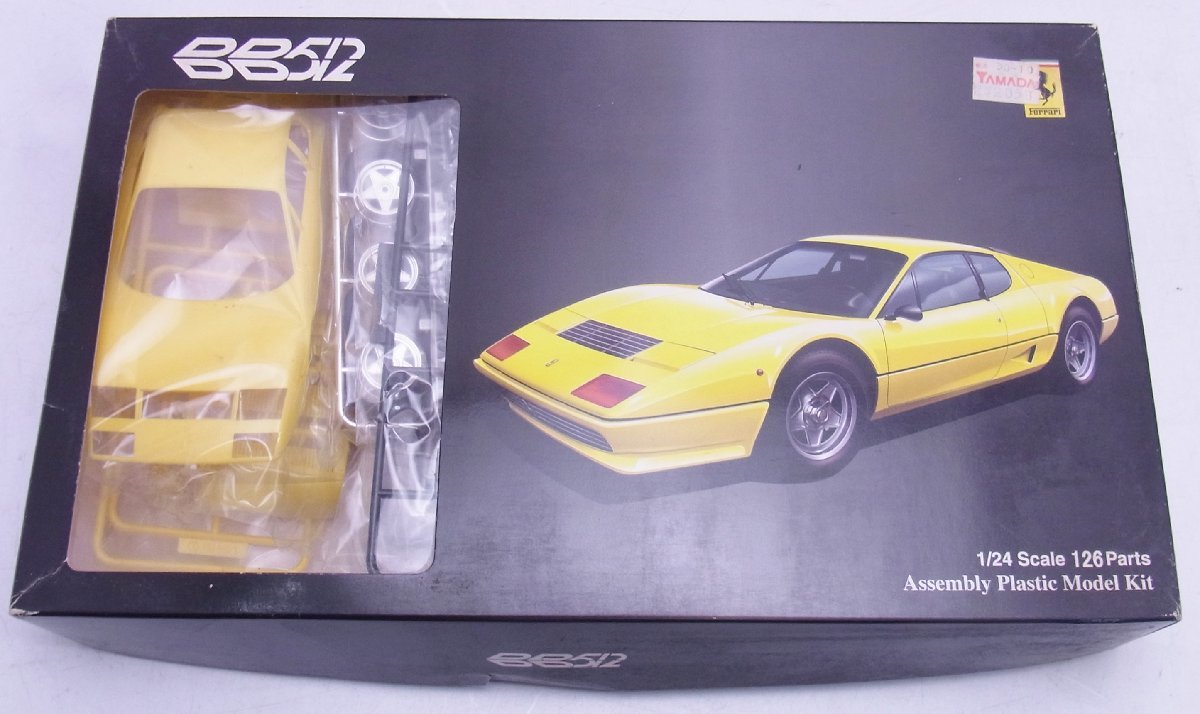 【やや傷や汚れあり】フジミ☆フェラーリ BB512 1/24スケール Assembly Plastic Model Kit イエロー☆未組立品 ...