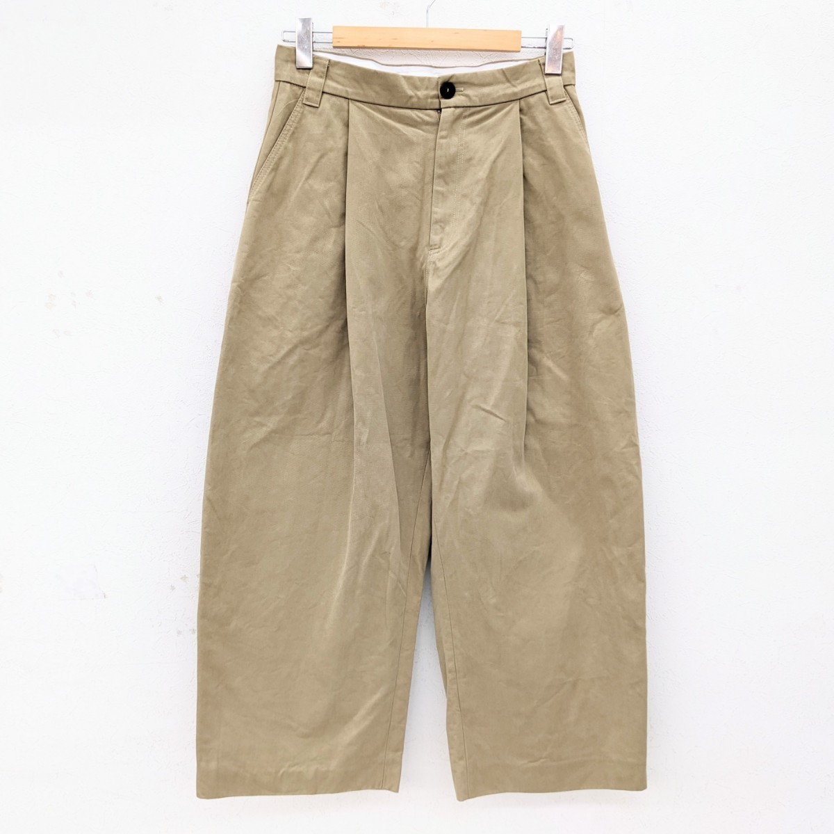 【目立った傷や汚れなし】STUDIO NICHOLSON スタジオニコルソン ボリュームパンツ VOLUME PLEAT PANTS SORTE タック ワイドパンツSNM-351 TAN ...